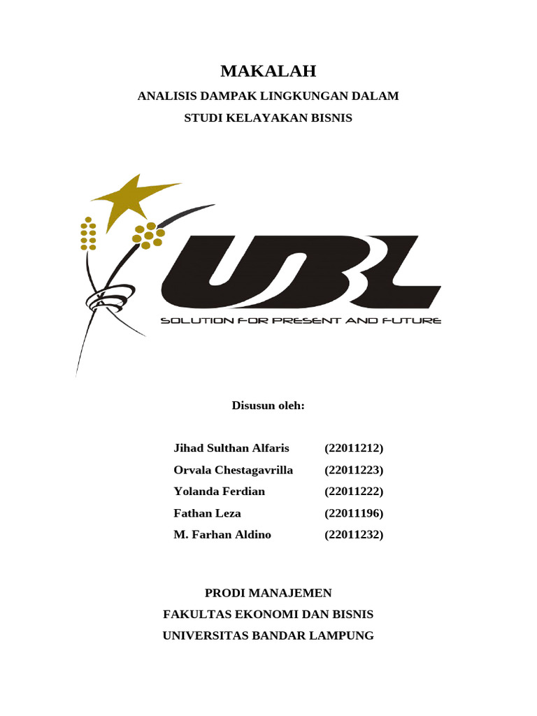 Amdal Studi Kelayakan Bisnis | PDF