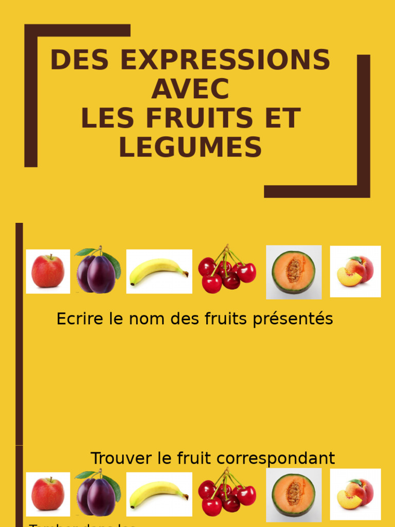 Expressions avec Fruits et Légumes | PDF