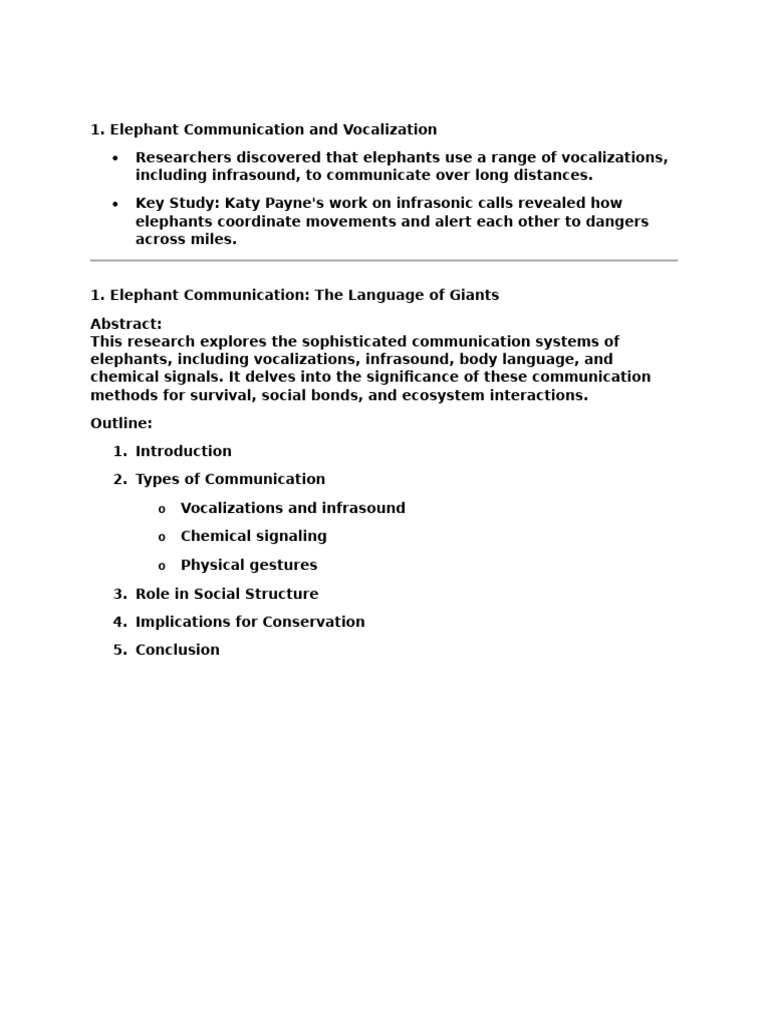 Elephant Communication The Language of Giants | PDF