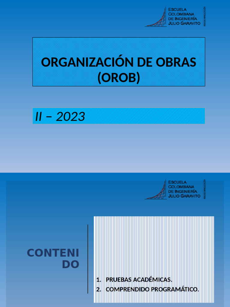 Catedra OROB II-2023 Segundo Tercio | PDF | Estudio de factibilidad ...