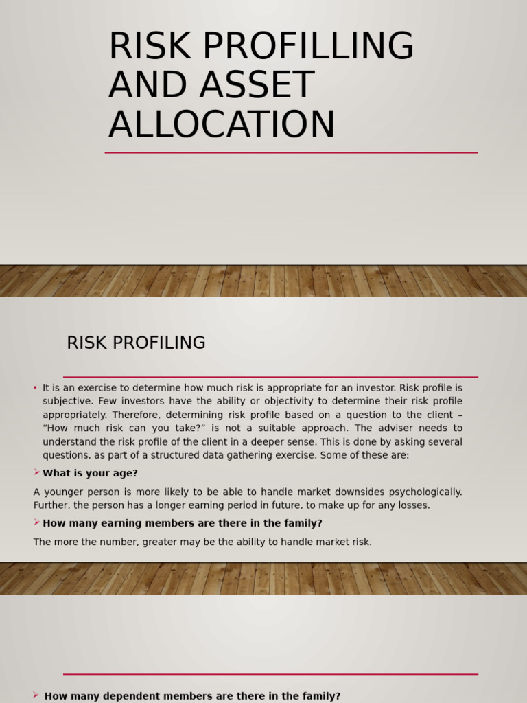 7. Risk Profilling and Asset Allocation | PDF | Investing | Asset ...