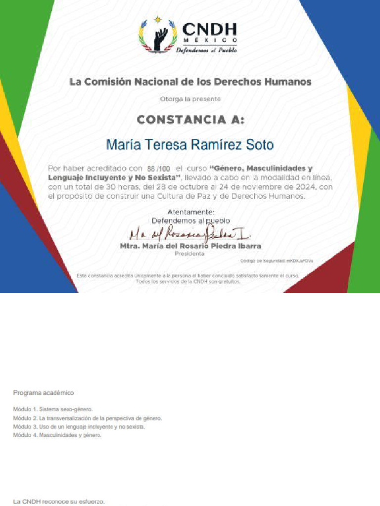 Constancia CNDH | PDF