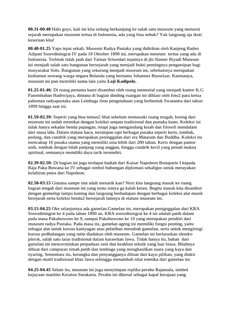 Script Radya Pustaka | PDF