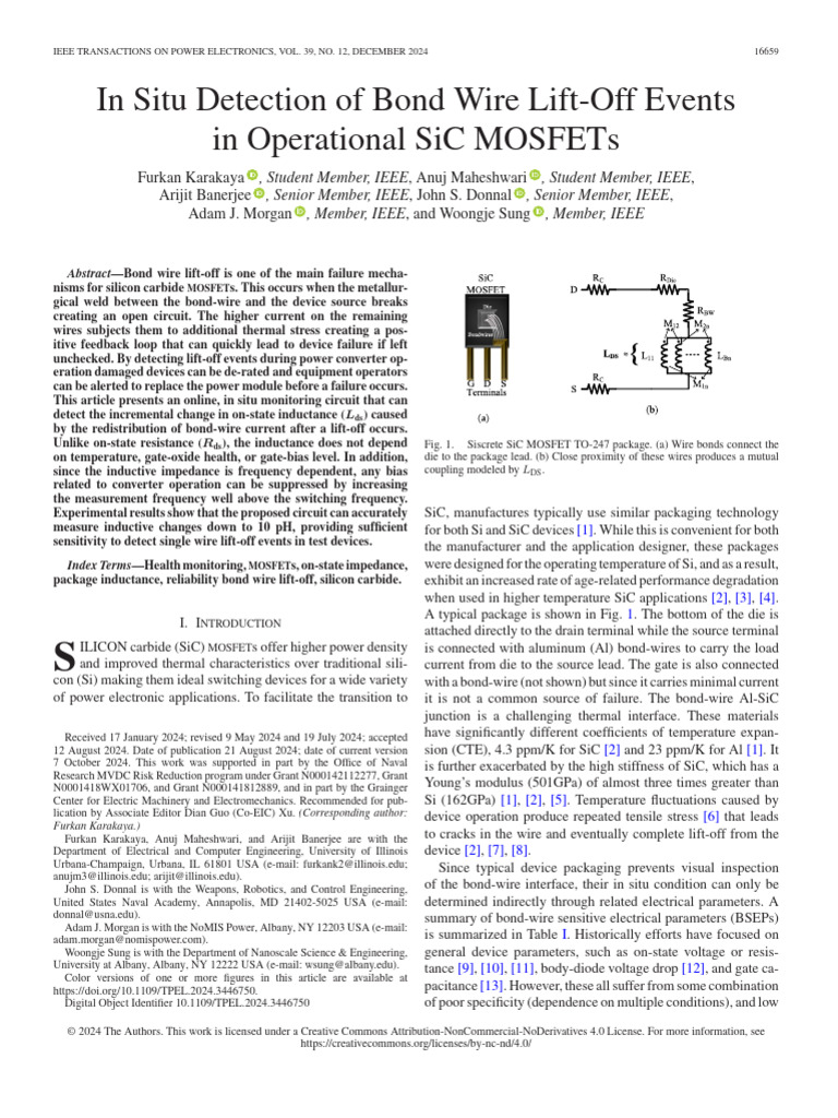 In Situ Detection of Bond Wire Lift-Off Events in Operational SiC ...