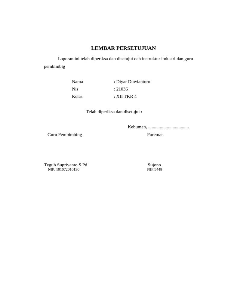 LEMBAR PERSETUJUAN 2 | PDF