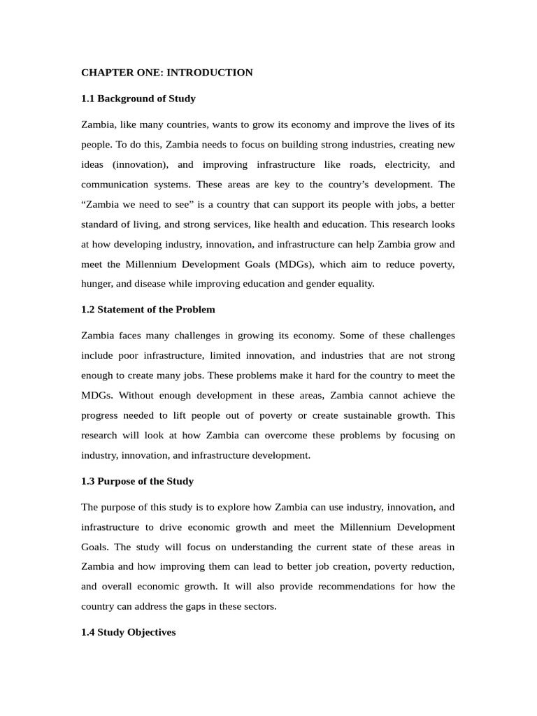 Zambia's Growth: Industry, Innovation, Infrastructure | PDF | Survey Methodology | Innovation