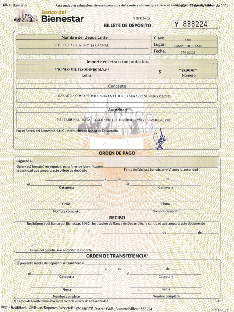 Billete de Deposito | PDF | Bancos | Dinero