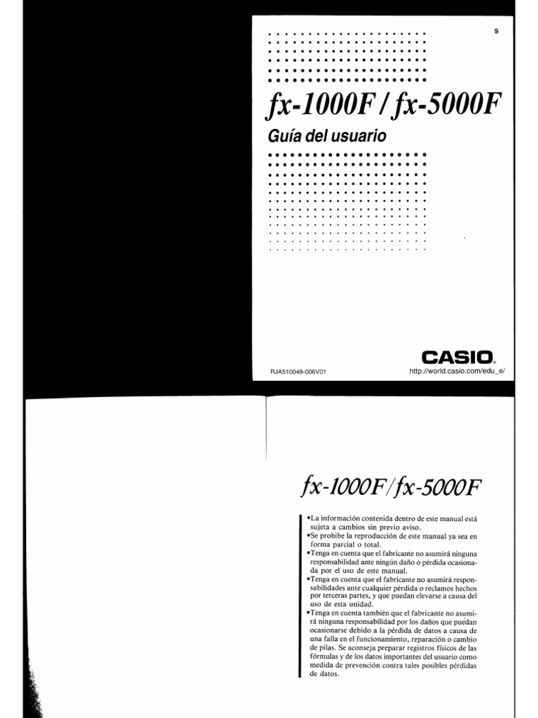 Casio FX 5000f | PDF