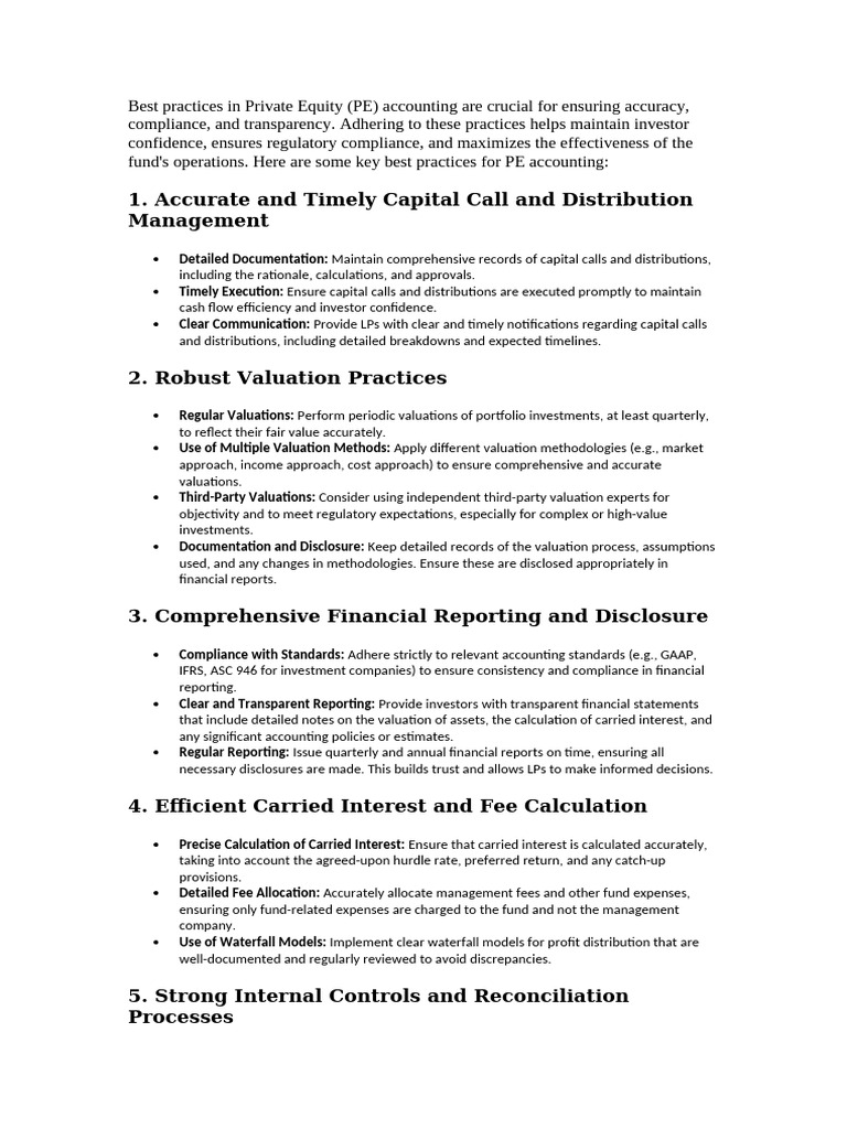 Best Practices in Private Equity | PDF | Valuation (Finance ...