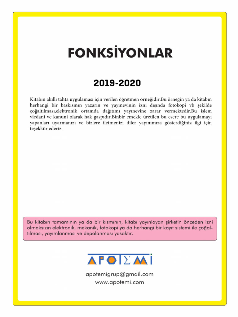 APOTEMİ-FONKSİYONLAR | PDF