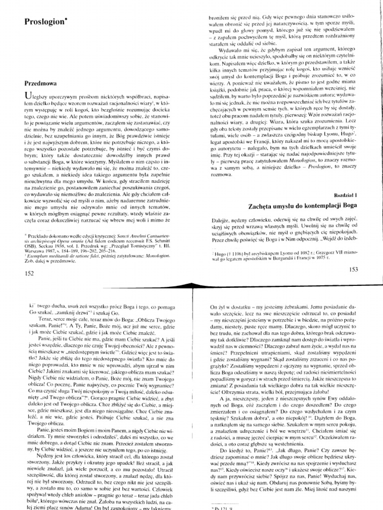 Anzelm Z Canterbury - Proslogion | PDF