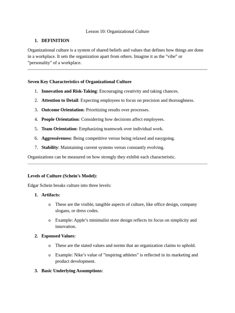 Lesson 10 | PDF | Organizational Culture | Risk