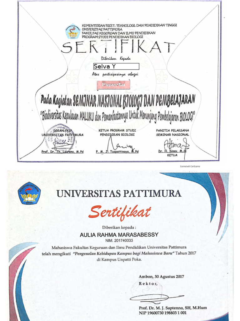 Sertifikat Seminar-152 | PDF