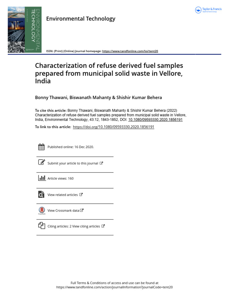 RDF from Vellore's Solid Waste | PDF | Municipal Solid Waste | Waste ...