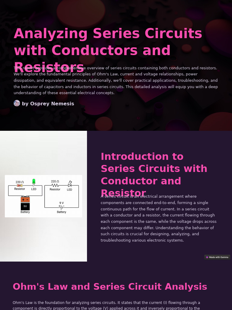 Analyzing Series Circuits With Conductors and Resistors | PDF | Series And Parallel Circuits ...