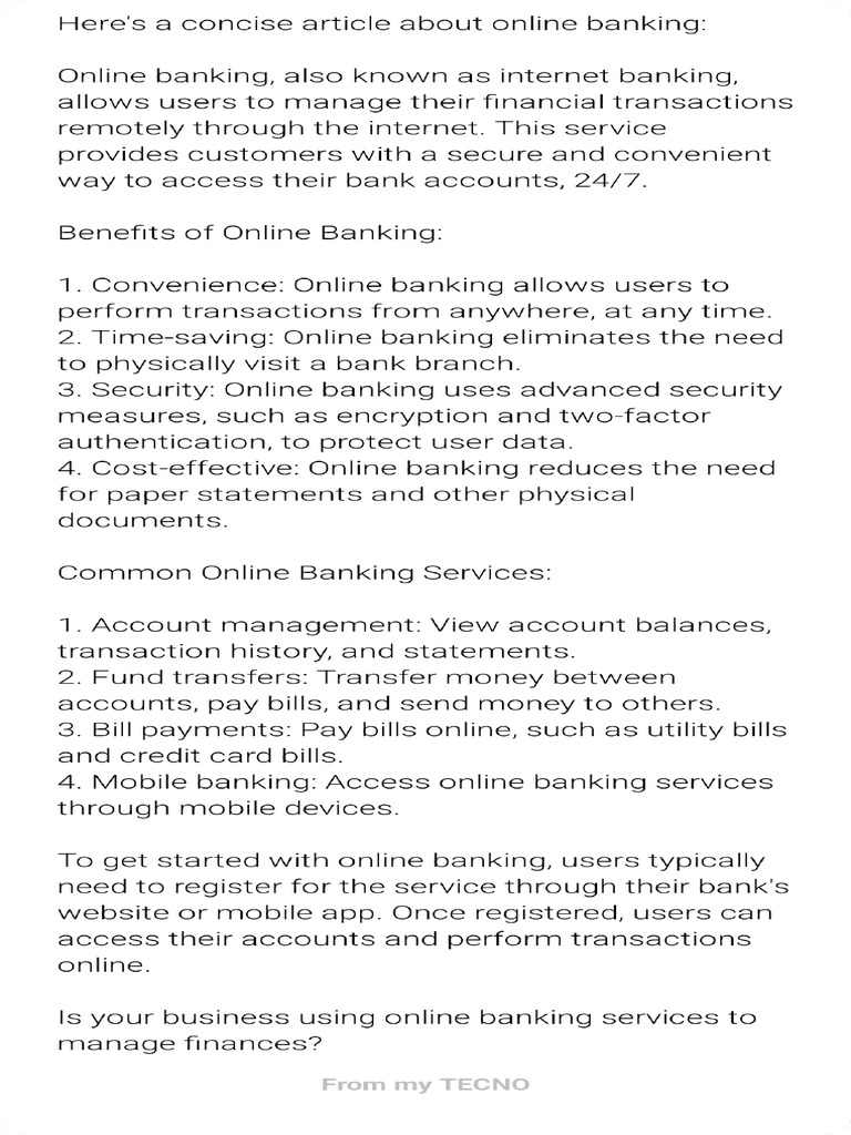 Online Banking | PDF