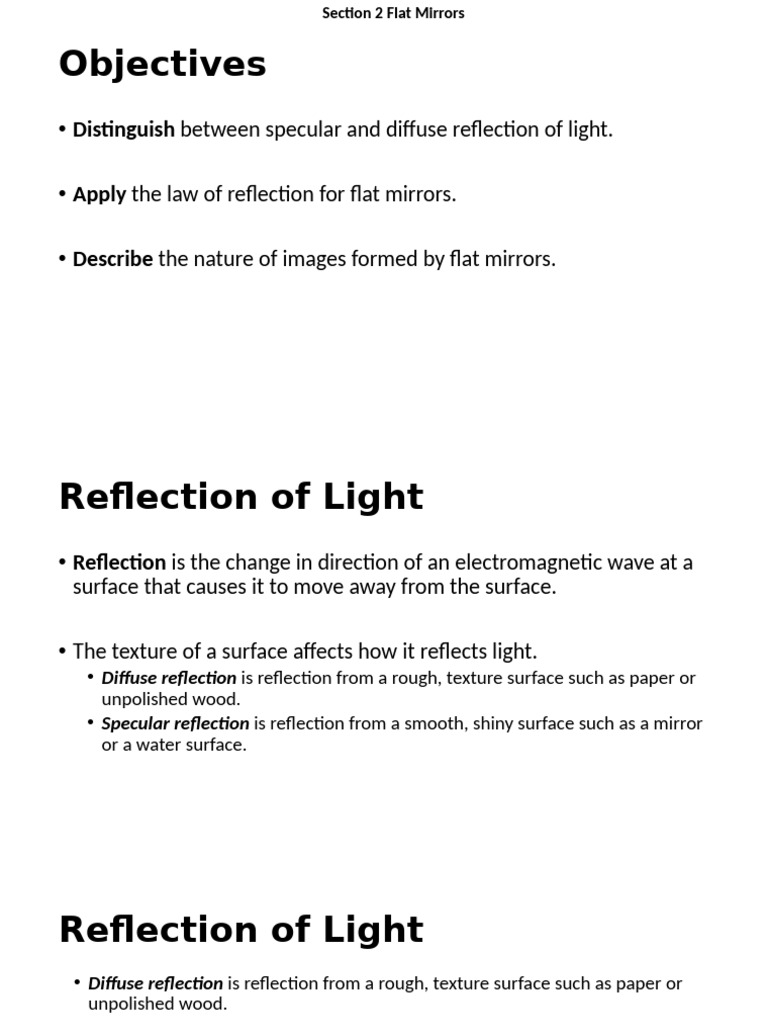 13.1 Reflection of Light | PDF | Reflection (Physics) | Mirror