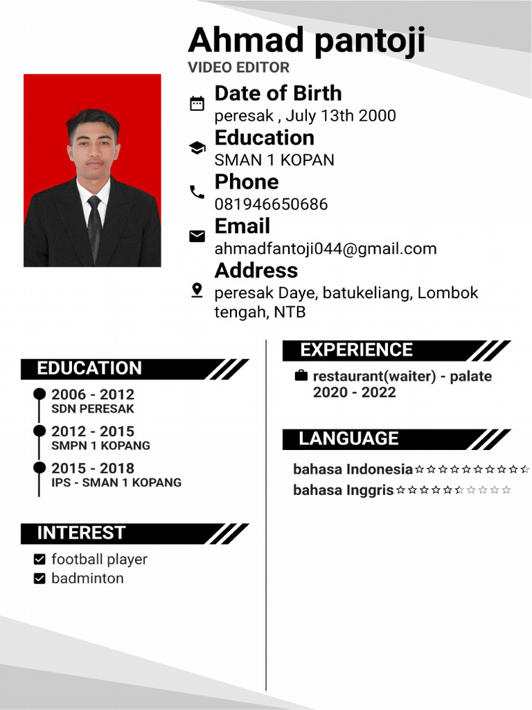 CV Ahmad Pantoji | PDF