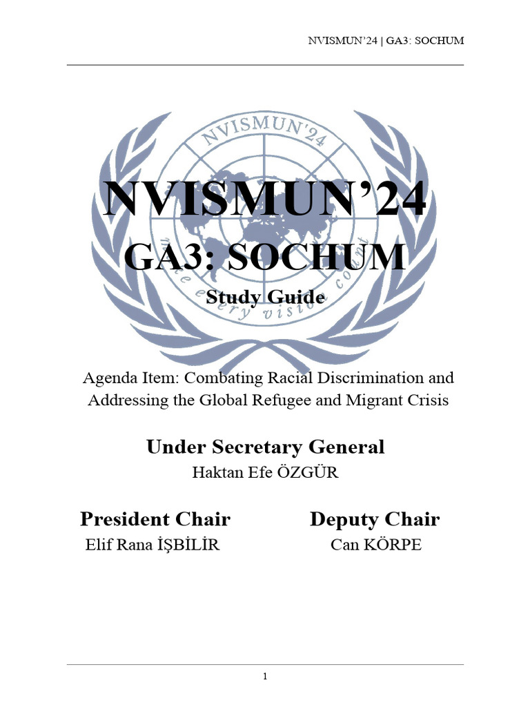 NVISMUN-24 SOCHUM Study Guide | PDF | Refugee | Immigration