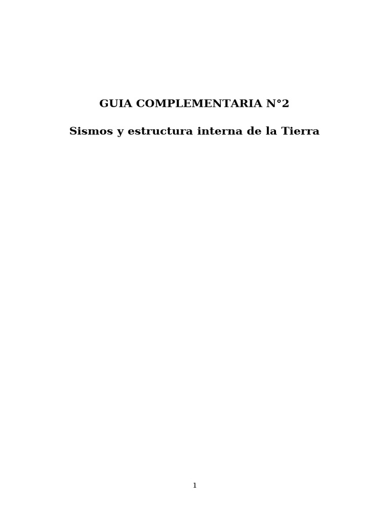 Guia Complementaria N°2 Cuarto Medio | PDF | Temblores | Tierra