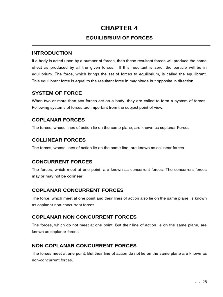 cha-4 equilibrium of forces | PDF | Force | Tension (Physics)