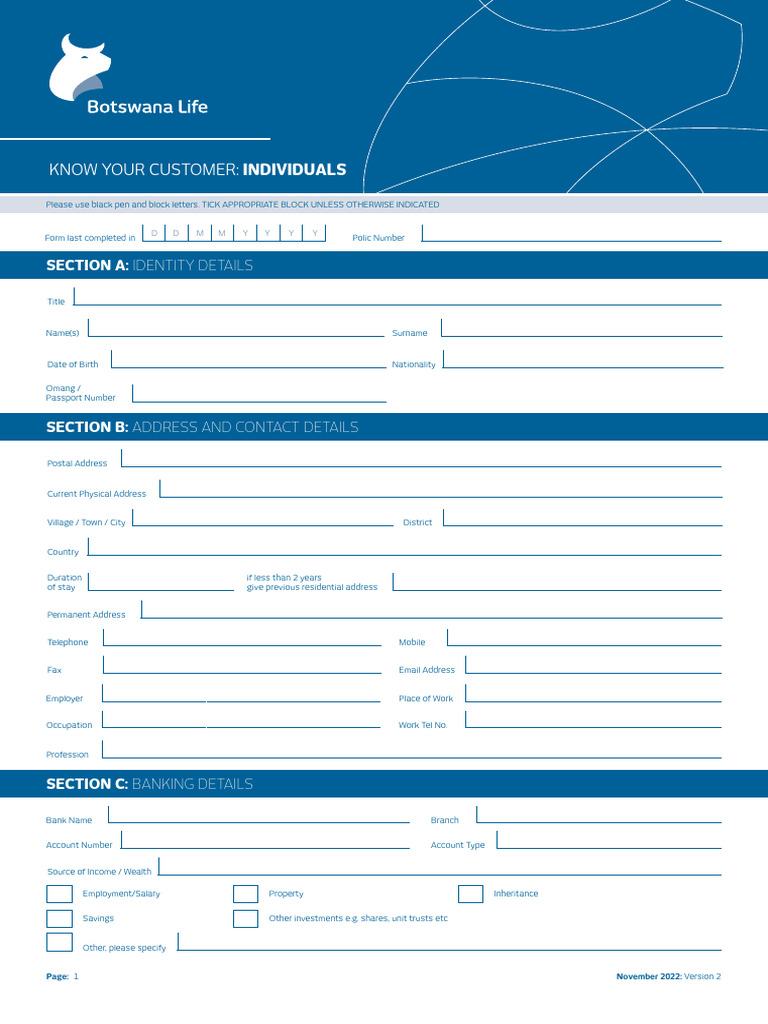 NEW KYC form Individuals 2024 | PDF | Identity Document | Government