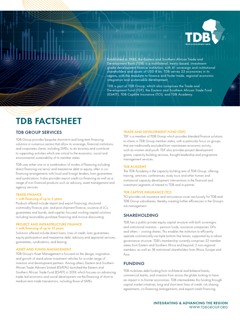 TDB Group Factsheet - June 2022 | PDF | Syndicated Loan | Banks