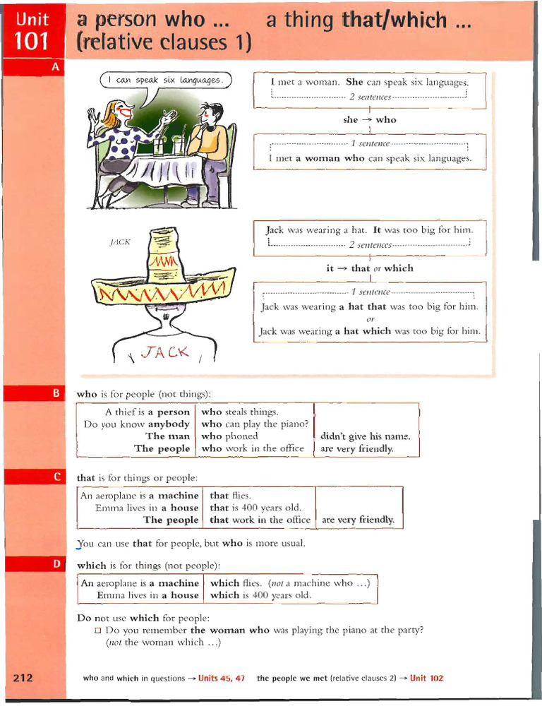 Relative Clauses - Who, That, Which | PDF