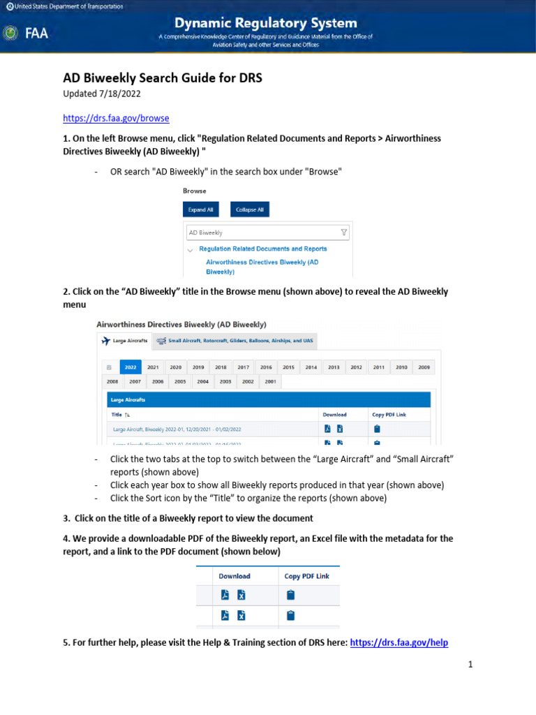 AD Biweekly Search Guide For DRS | PDF