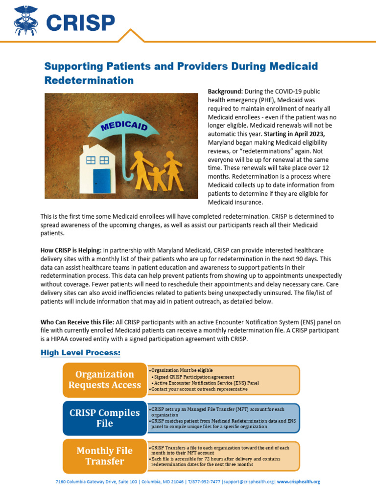 Overview CRISP Medicaid Redetermination 09282023 | PDF | Medicaid ...