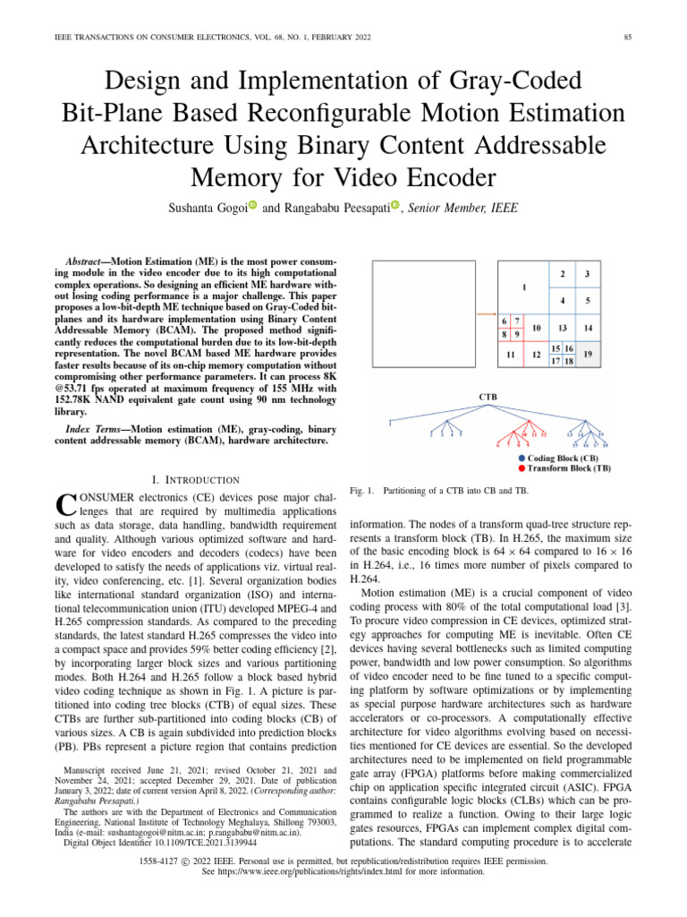 Design And Implementation Of Gray Coded Bit Plane Based Reconfigurable
