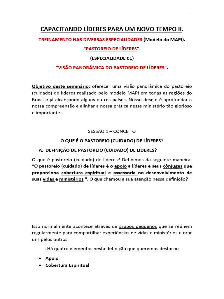 Capacitando Lideres para Um Novo Tempo II | PDF | Liderança | Família