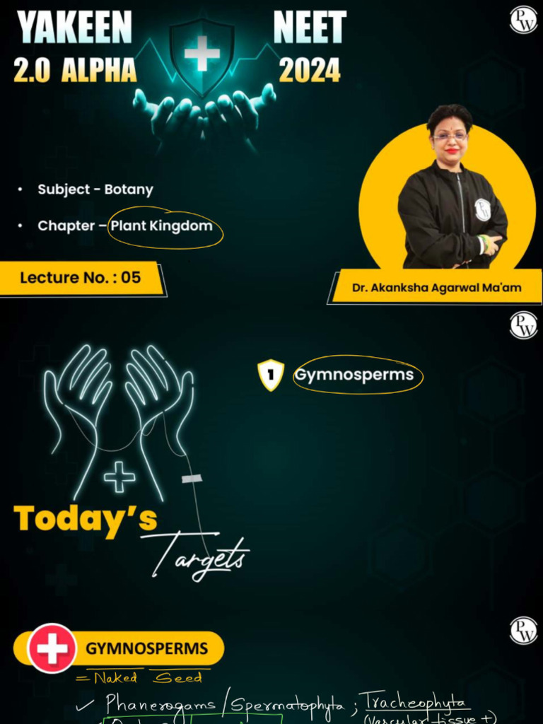 Plant Kingdom 05 - Class Notes - Yakeen 2.0 2024 (Alpha) | PDF