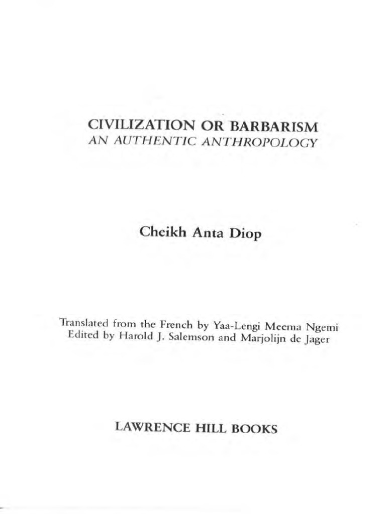 C.a. Diop-Civilization or Barbarism_ an Authentic Anthropology | PDF