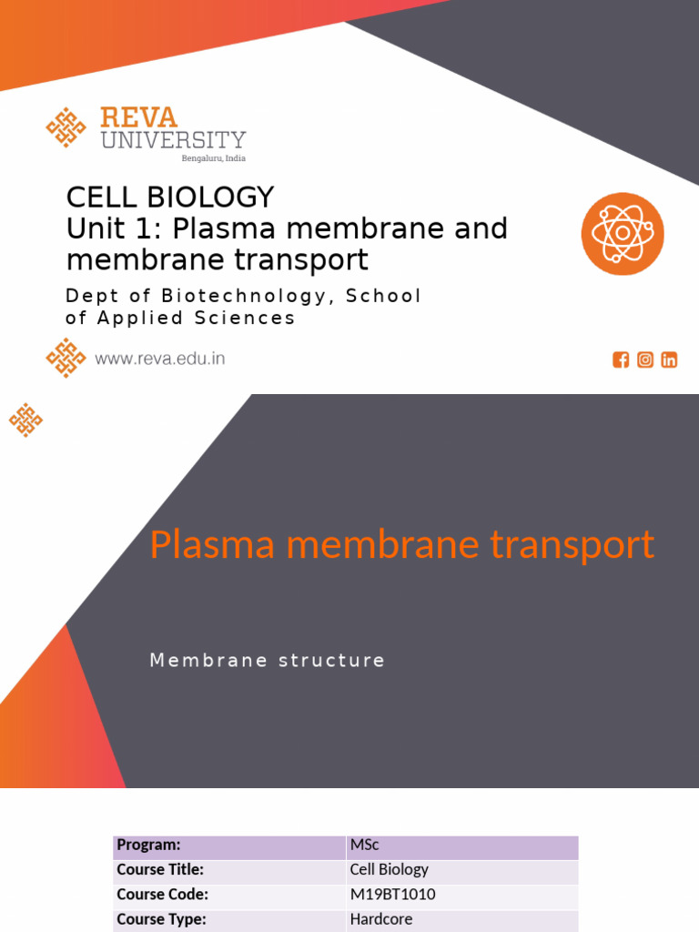MSC 2021 Cell Biology Unit1 Econtent | PDF | Cell Membrane | Vesicle ...