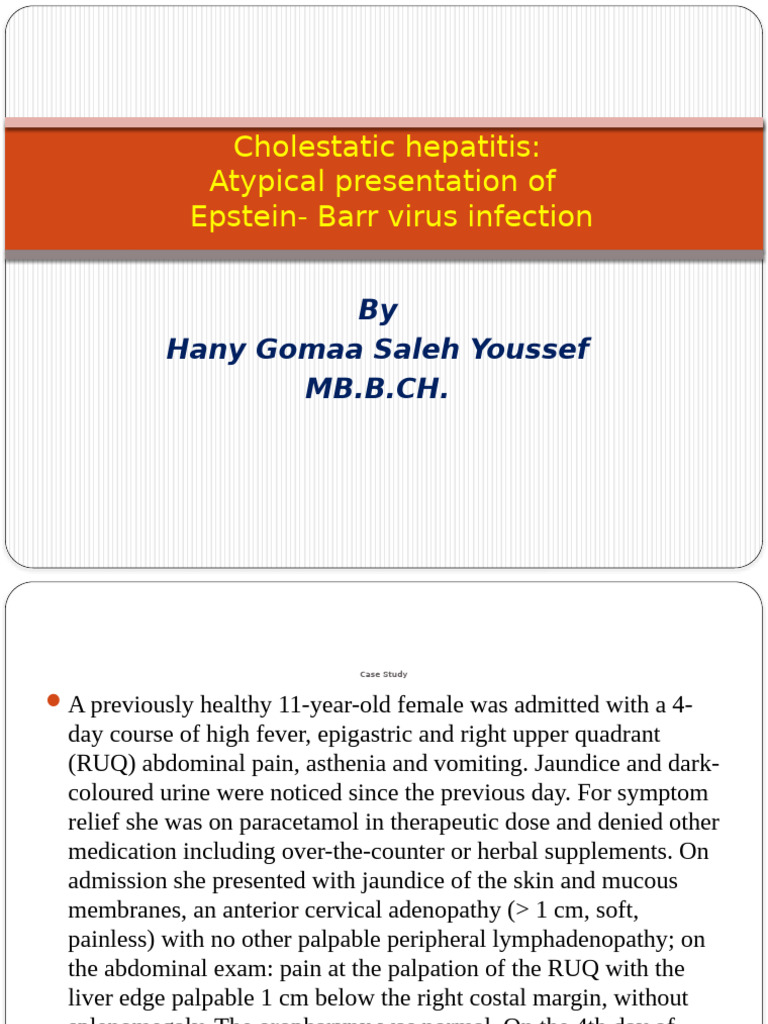Cholestatic Hepatitis Atypical Presentation of EBV | PDF | Hepatitis ...