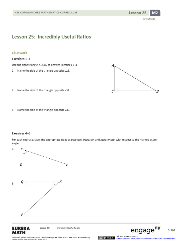Geometry m2 Topic e Lesson 25 Student | PDF | Triangle | Euclidean ...