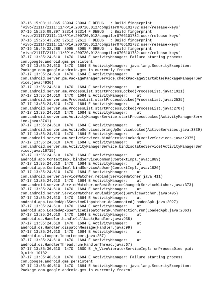 Vivo Device Debug Log Analysis | PDF | Software Development | Units Of Measurement