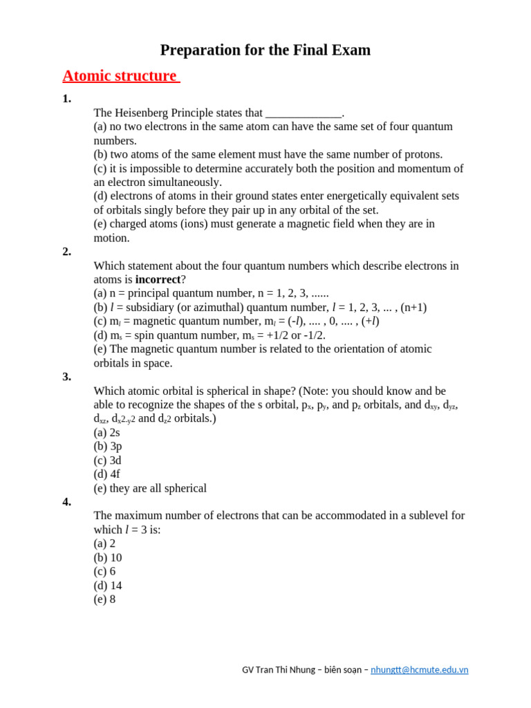 Guidelines For General Chem Problem Solving | PDF | Atomic Orbital ...