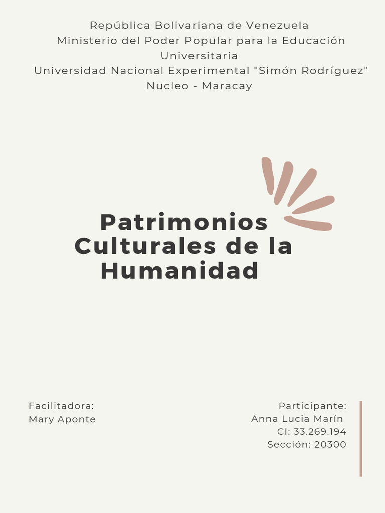 Informe Patrimonios Culturales de La Humanidad | PDF | Venezuela ...