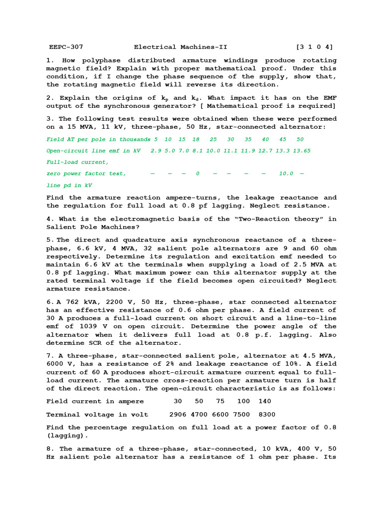 EE II asgmt | PDF | Power (Physics) | Quantity