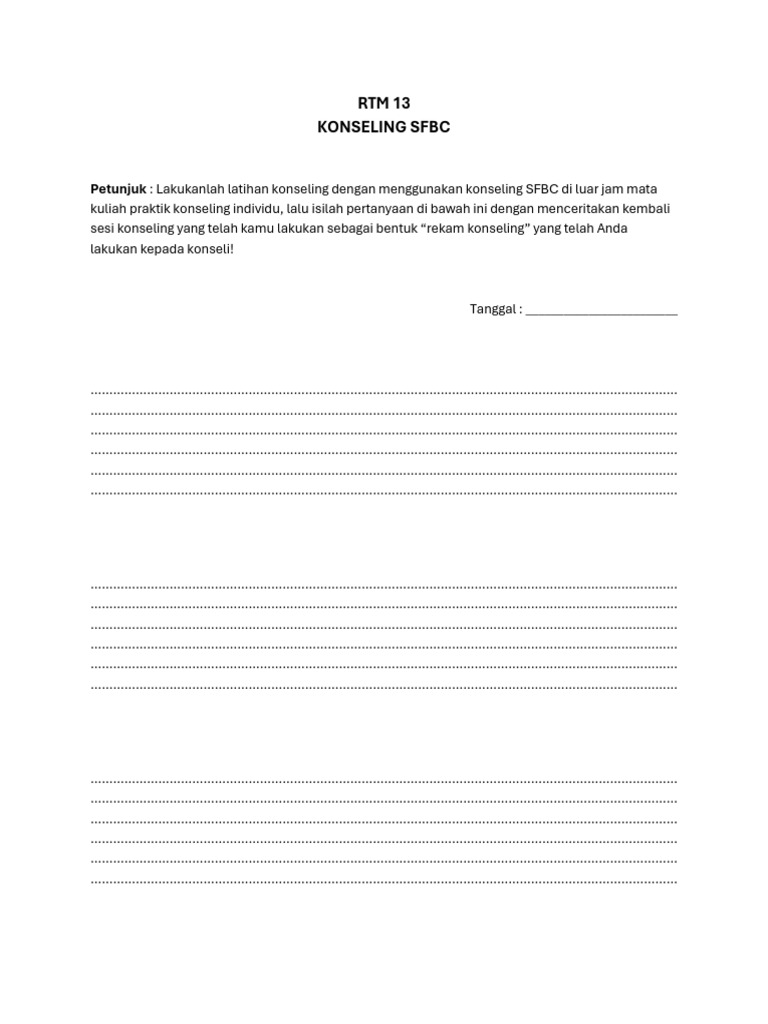 Rtm 13. Konseling Sfbc | PDF