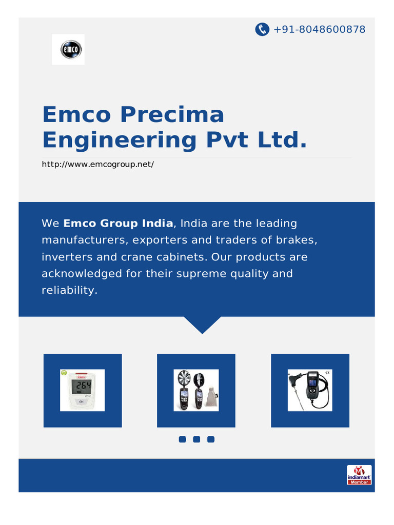 Emco Precima Engineering PVT LTD | PDF | Pressure Measurement | Crane (Machine)