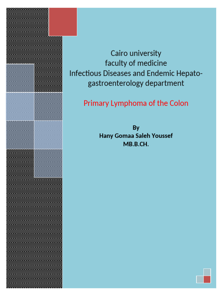 Primary Colon Lymphoma Case Study | PDF | Colorectal Cancer | Lymphoma