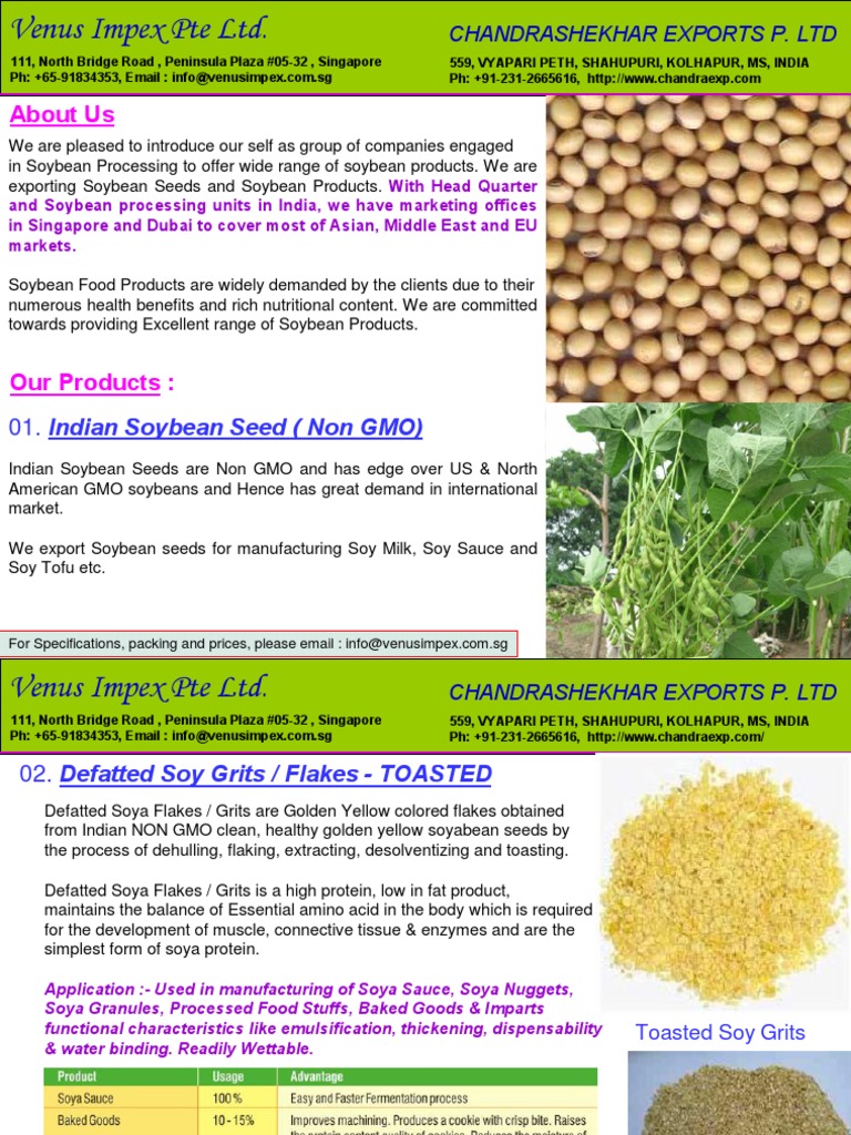 Venus Soybean Products | PDF | Soybean | Flour
