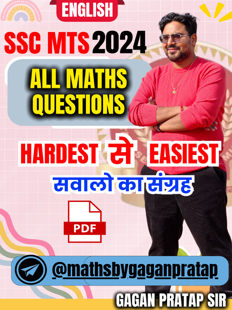SSC MTS 2024 Maths Questions Collection | PDF | Sphere | Area