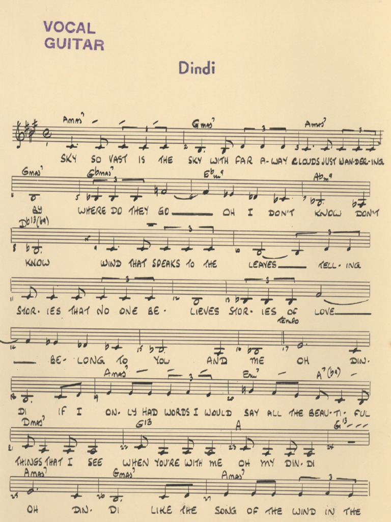 Dindi III Vocal - Guitar | PDF