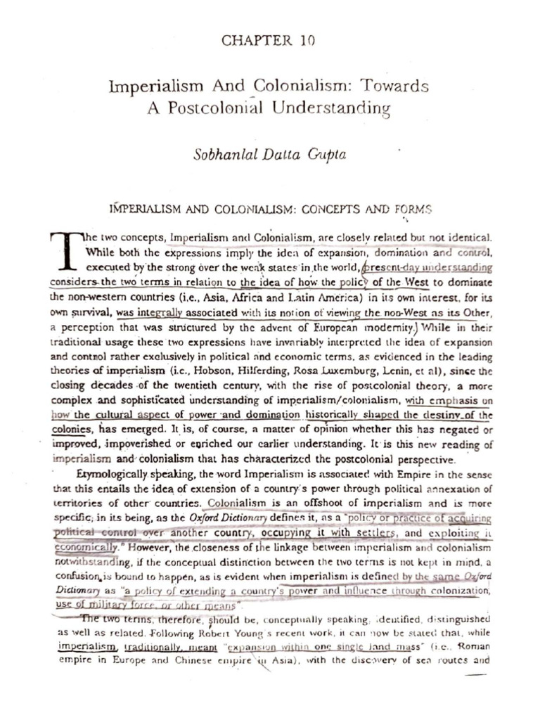 Imperialism and Colonialism Sobhanlal Datta Gupta | PDF