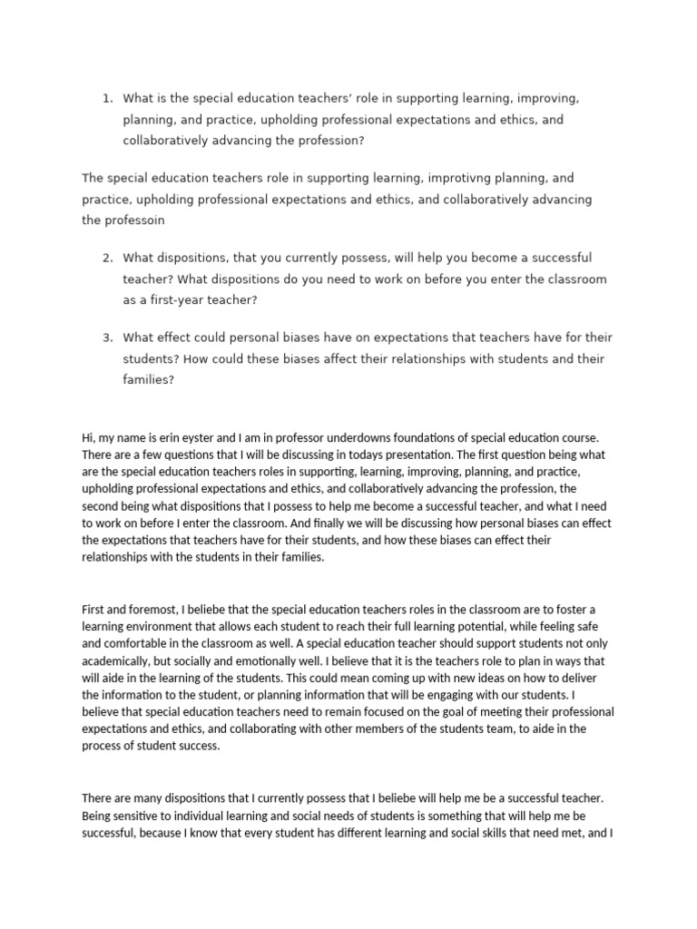 What Is The Special Education Teachers | PDF | Teachers | Special Education