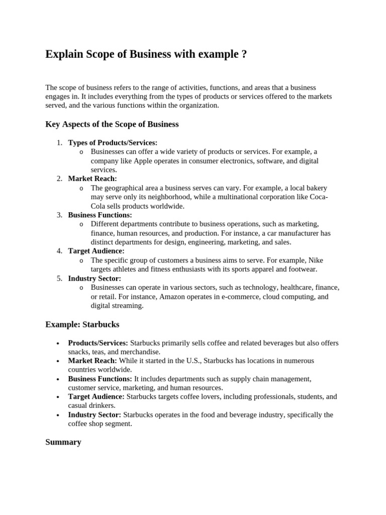 Assignment about Scope of Business | PDF | Retail | Goods